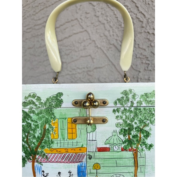 Vintage | Bags | Vintage Midcentury 96s Annie Laurie Painted Victorian ...